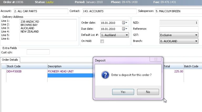MYOB EXO – Additional Sales Order Function – Focus Technology
