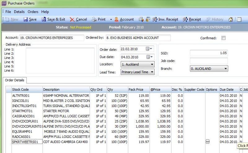 MYOB EXO – Forecast Based Purchase Ordering – Focus Technology